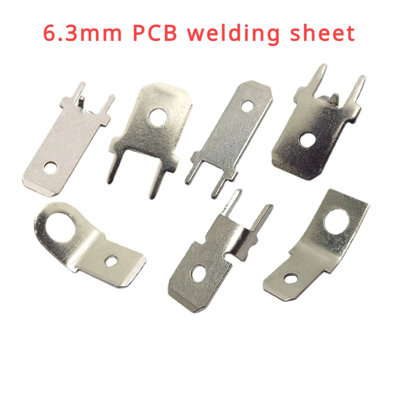 100pcs PCB welding sheet 6.3 lug straight Insert Solder Terminals 6.3mm ...