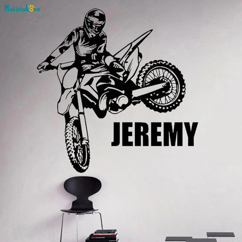 Vinyl-Custom-Name-Motorcycle-Wall-Sticker-Home-Decoration-For-Kids-Boys ...