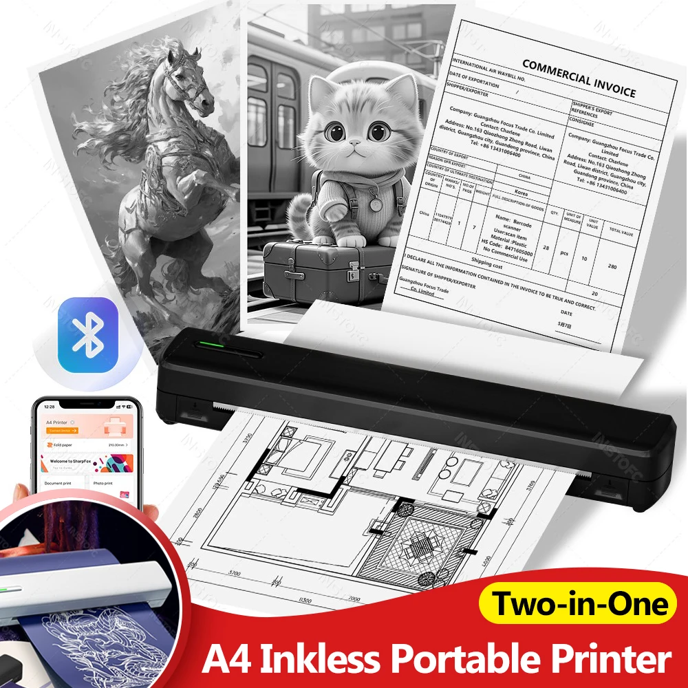 C80 Wireless Tattoo Stencil Printer Portable A4 Thermal Printer with ...
