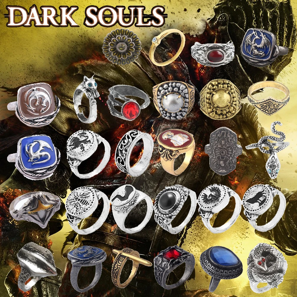 Dark-Souls-Ring-Adjustable-Rings-Gemstone-Chloranthy-Metal ...