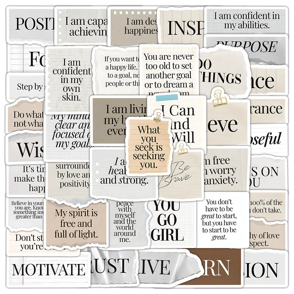 10-40-80pcs-Ins-Style-Inspirational-Phrases-Stickers-Simple ...