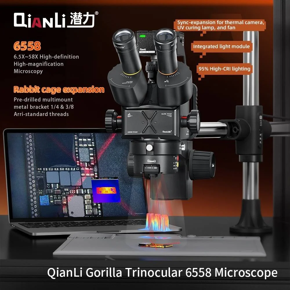 Qianli 6558 gorila Trinocular microscopio IC reparación con 256 cámara ...