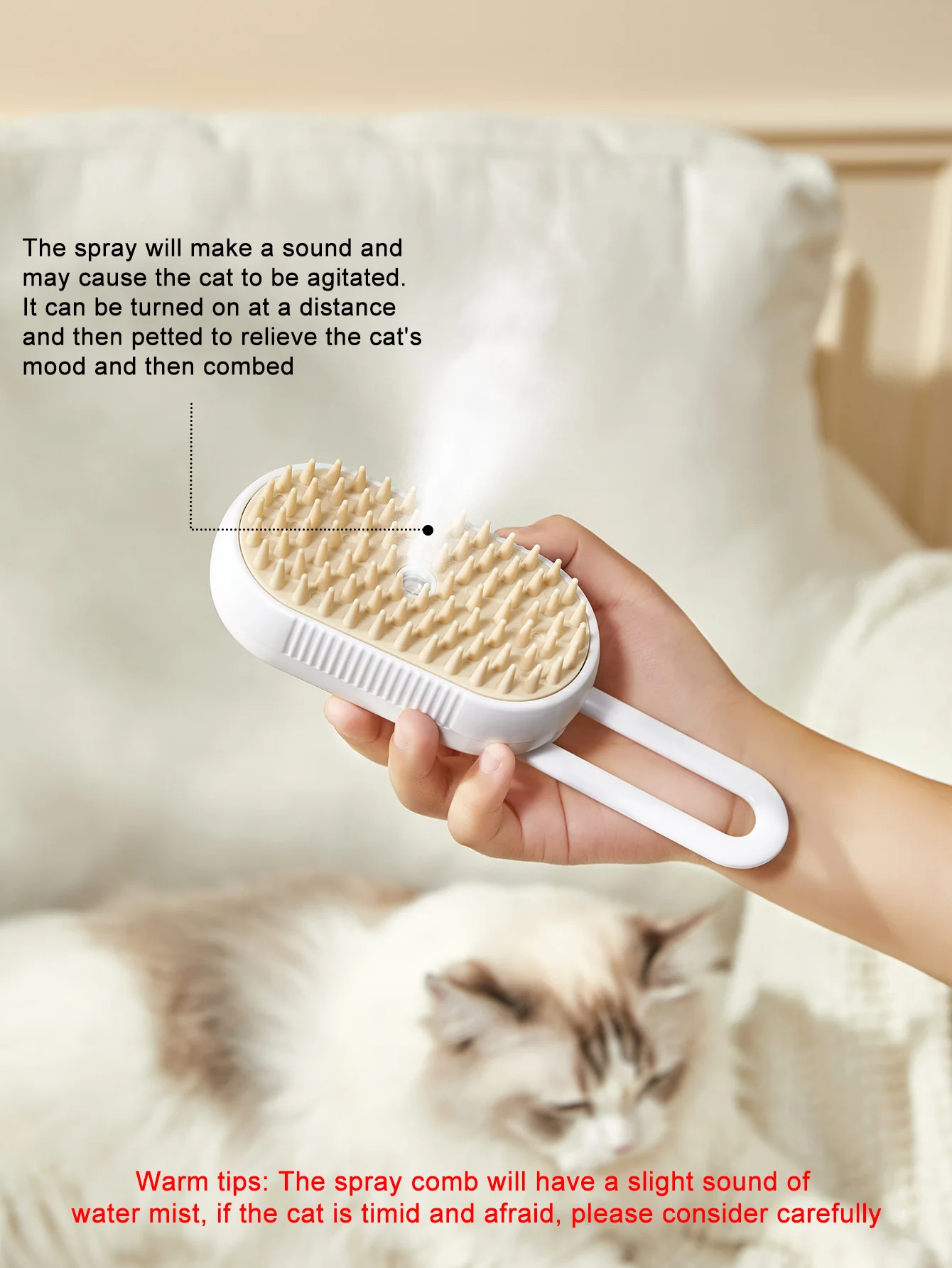 Pet-Spray-Massage-Comb-Steam-Comb-Cat-Hair-Cleaner-For-Cats-Dogs-To ...