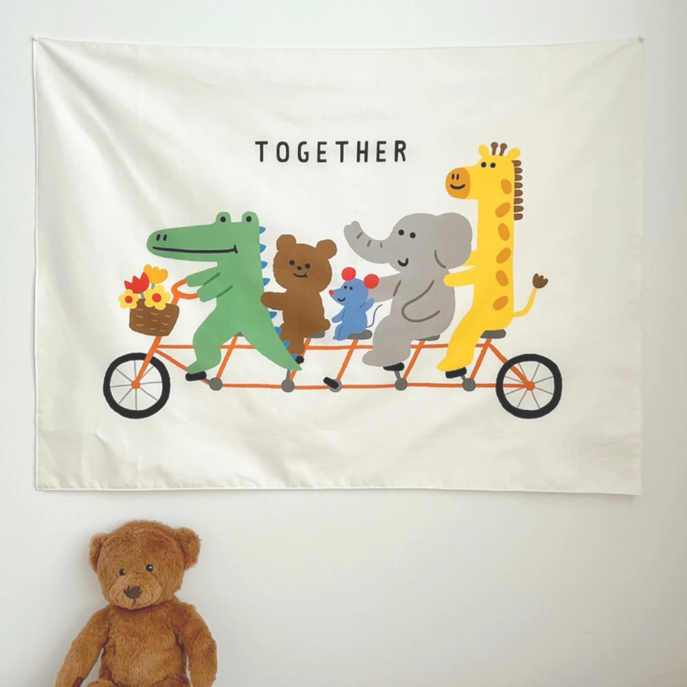 INS Korean Cartoon Wall Hanging Cloth Children's Room Wall Tapestry ...