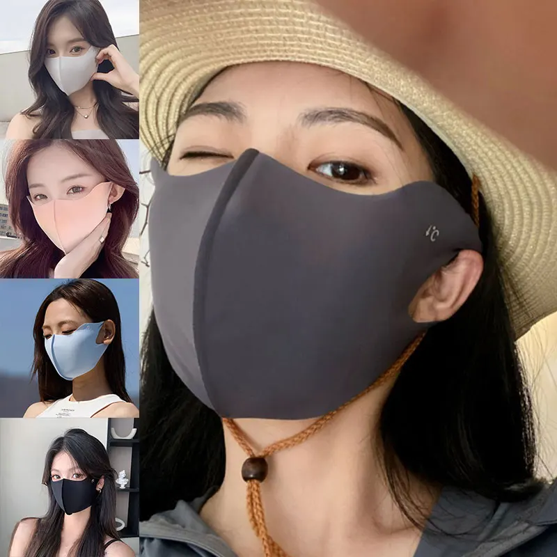 New-Korean-Ice-Silk-Face-Mask-Uv-Sun-Protection-Summer-Adjustable ...