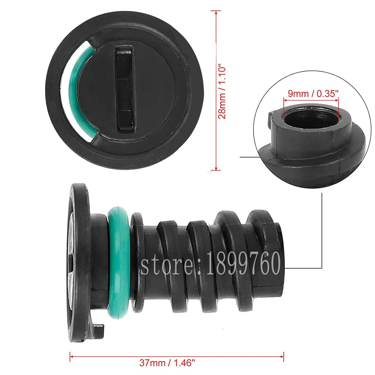 2x-green-Orginal-Seal-Engine-Oil-Pan-Drain-Screw-Plug-Plastic-For ...