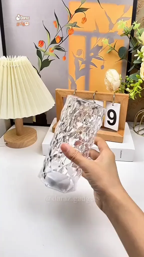 Rechargeable Multi Color Changing Crystals Table Lamp 16 Color Daimond ...