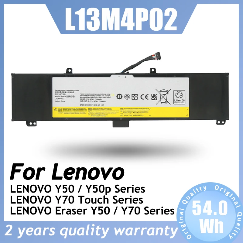 L13M4P02 High Quality Cells 7.4V 54Wh Laptop Battery For Lenovo Y50 ...