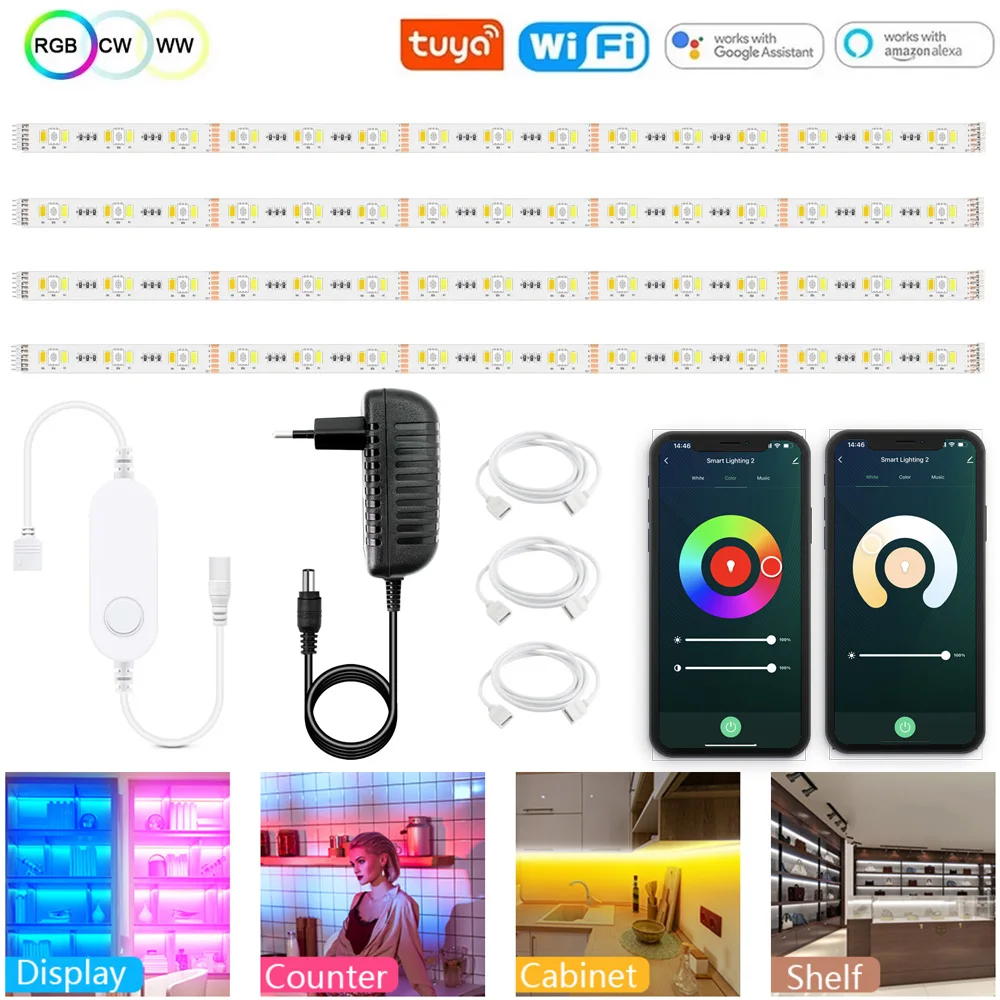 2-4-6PCS-DC12V-5050-RGBCCT-Under-Cabinet-Lights-Kit-TV-Kitchen ...