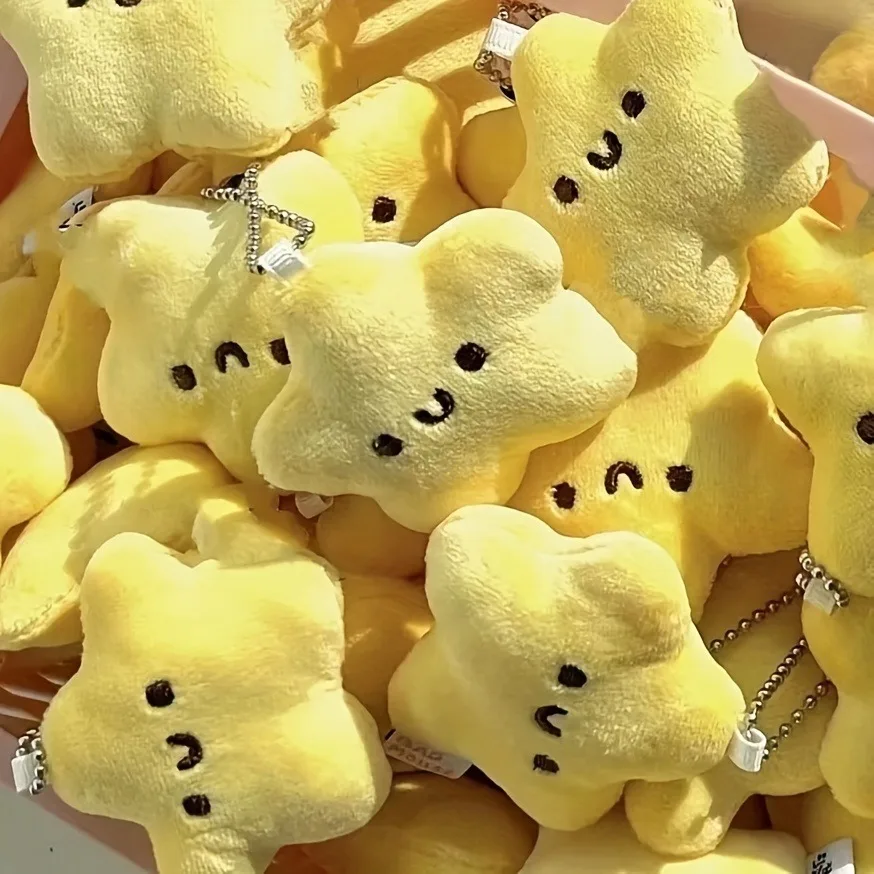 5pcs Healing Cute Smiling Star Plush Keychain Mini Plush Pendant Girl ...
