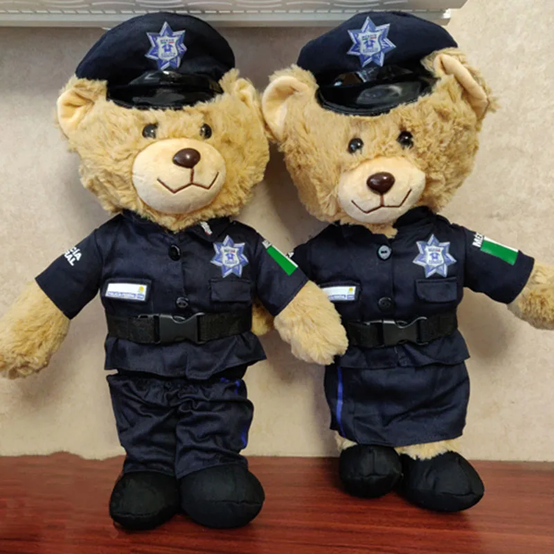 Police-Ted-Bear-Teddy-Mexico-Policia-Federal-Dress-SWAT-Cloth-Plush-Toy-Stuffed-Doll-Cartoon ...