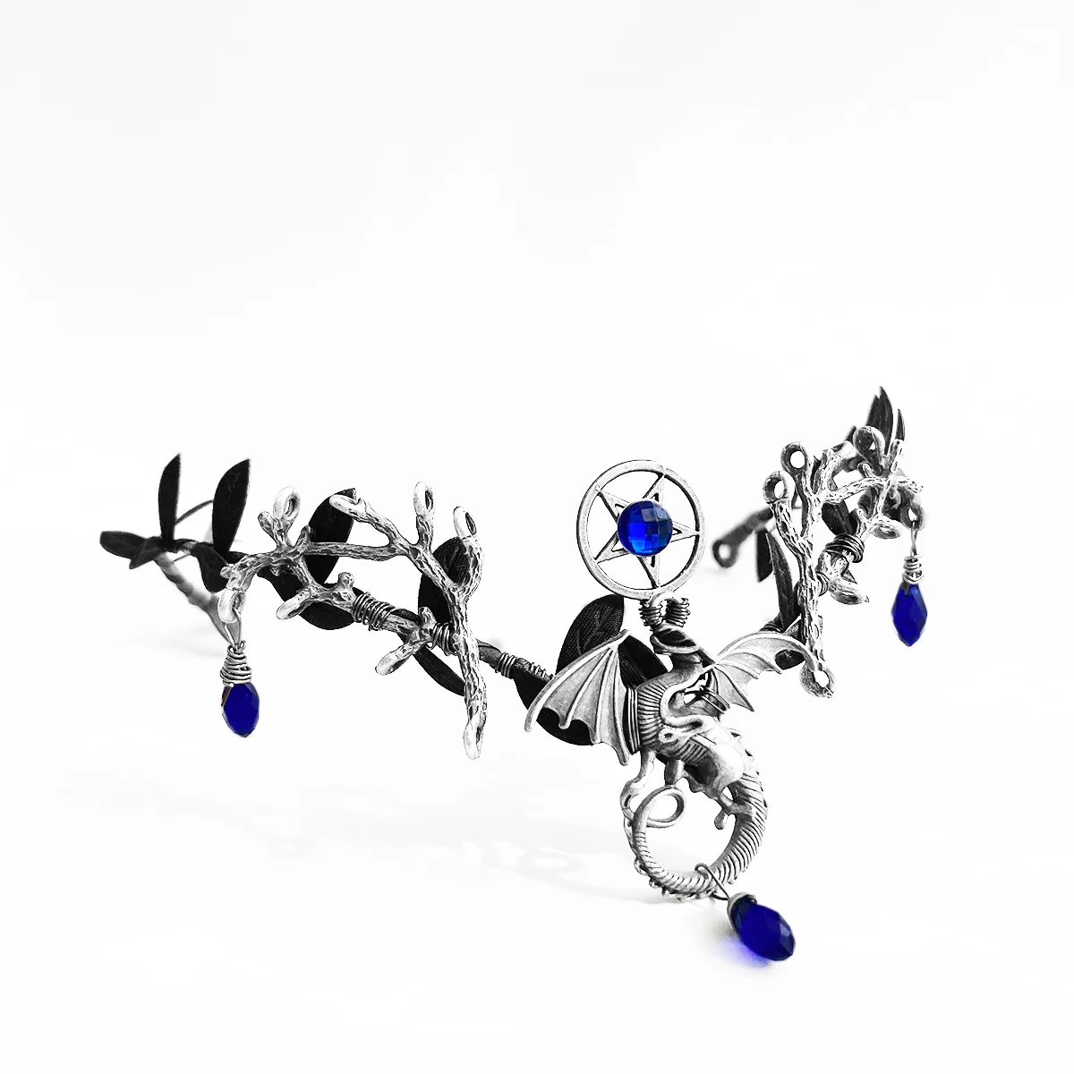 Moon-Crown-Blue-Rhinestone-Headpiece-Elf-Tiara-Elven-Circlet-for-Women ...