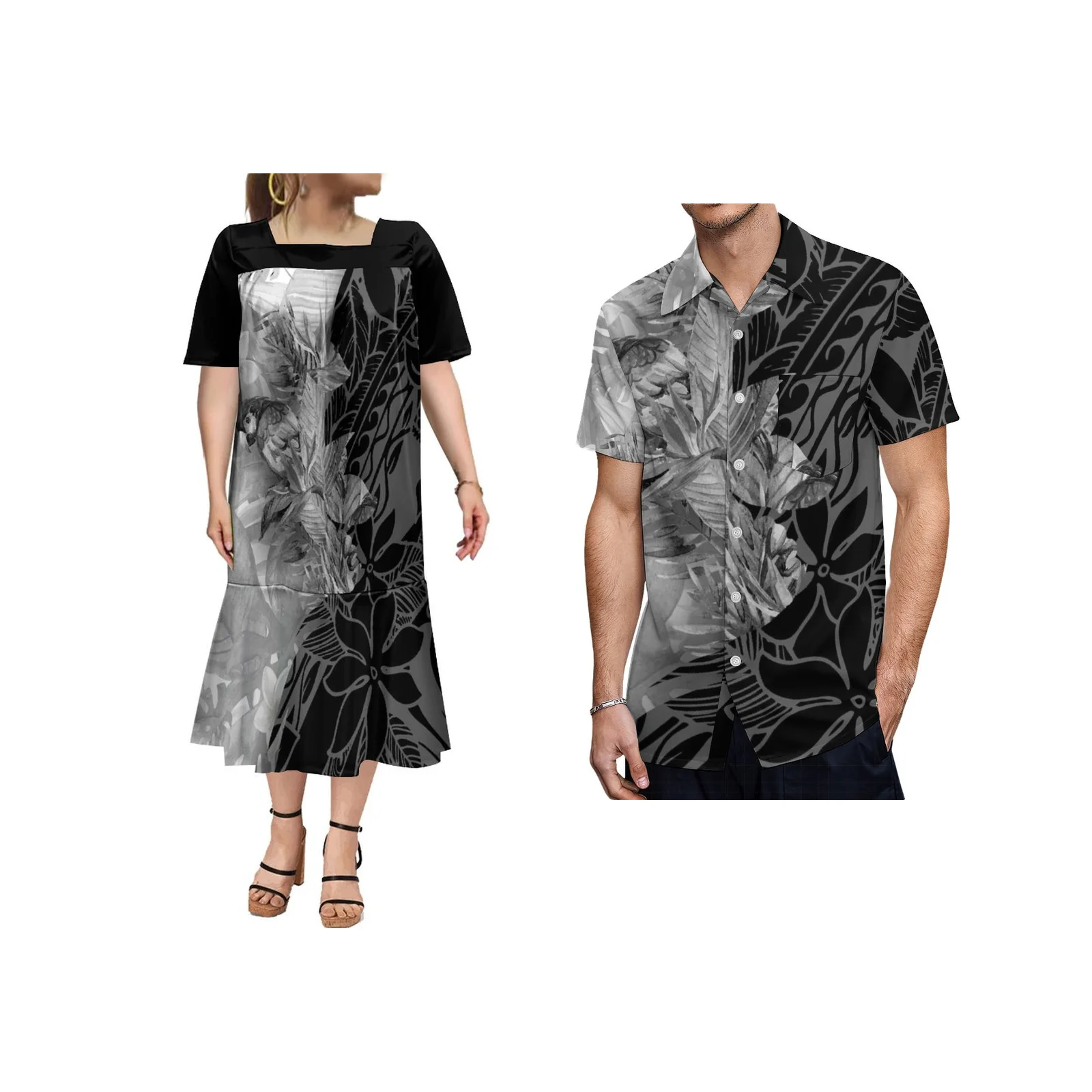 Polynesian-Hawaiian-Couples-Wear-Print-Patterns-MUMU-Samoa-Men-s-Tribal ...