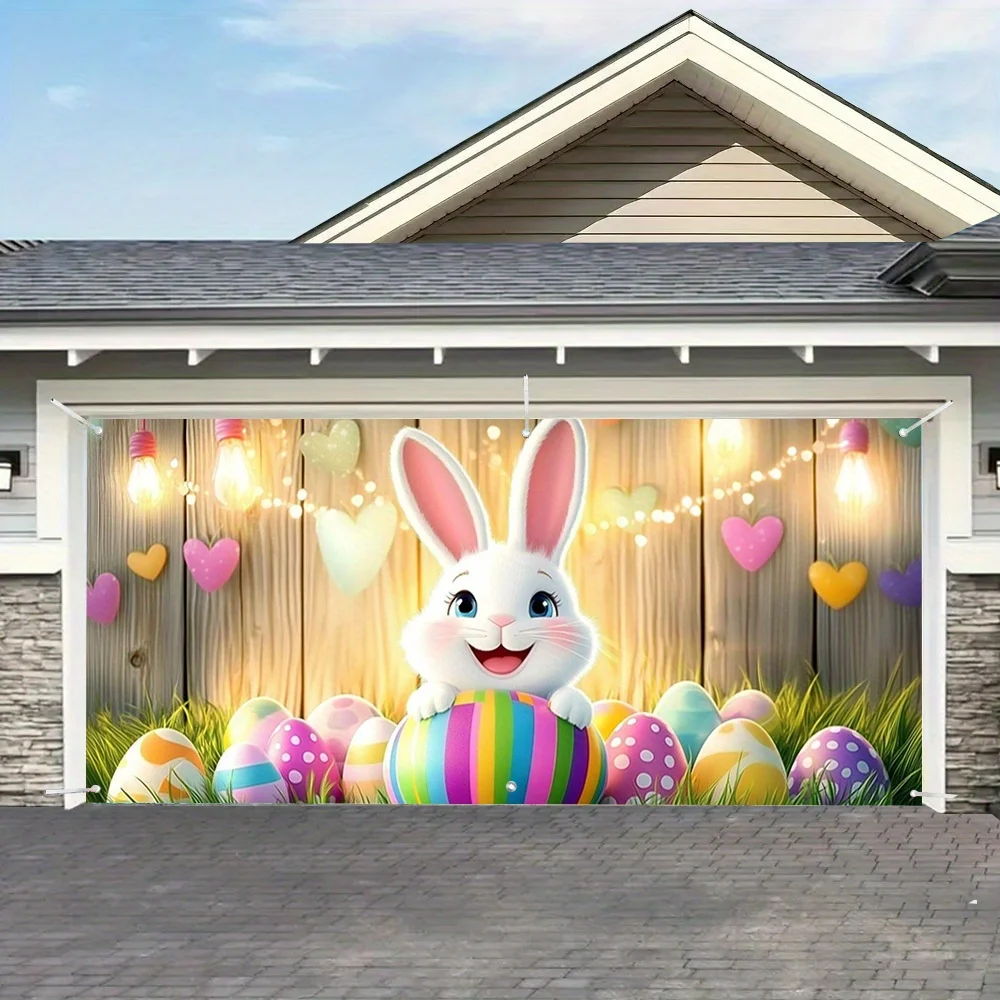 2D house number 1 piece modern polyester Easter bunny and eggshell ...