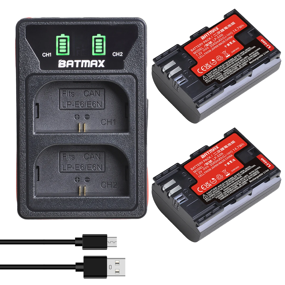 Batmax 2040mah Lp E6n Lp E6 Bateria Com Japão Panasoinc Células Led