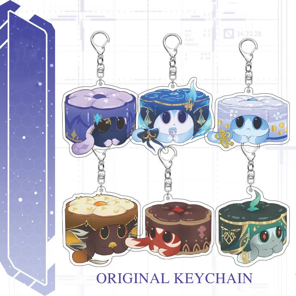 New-Game-Impact-Cat-Cake-Keychain-Wriothesley-Neuvillette-Kaveh-Cute ...