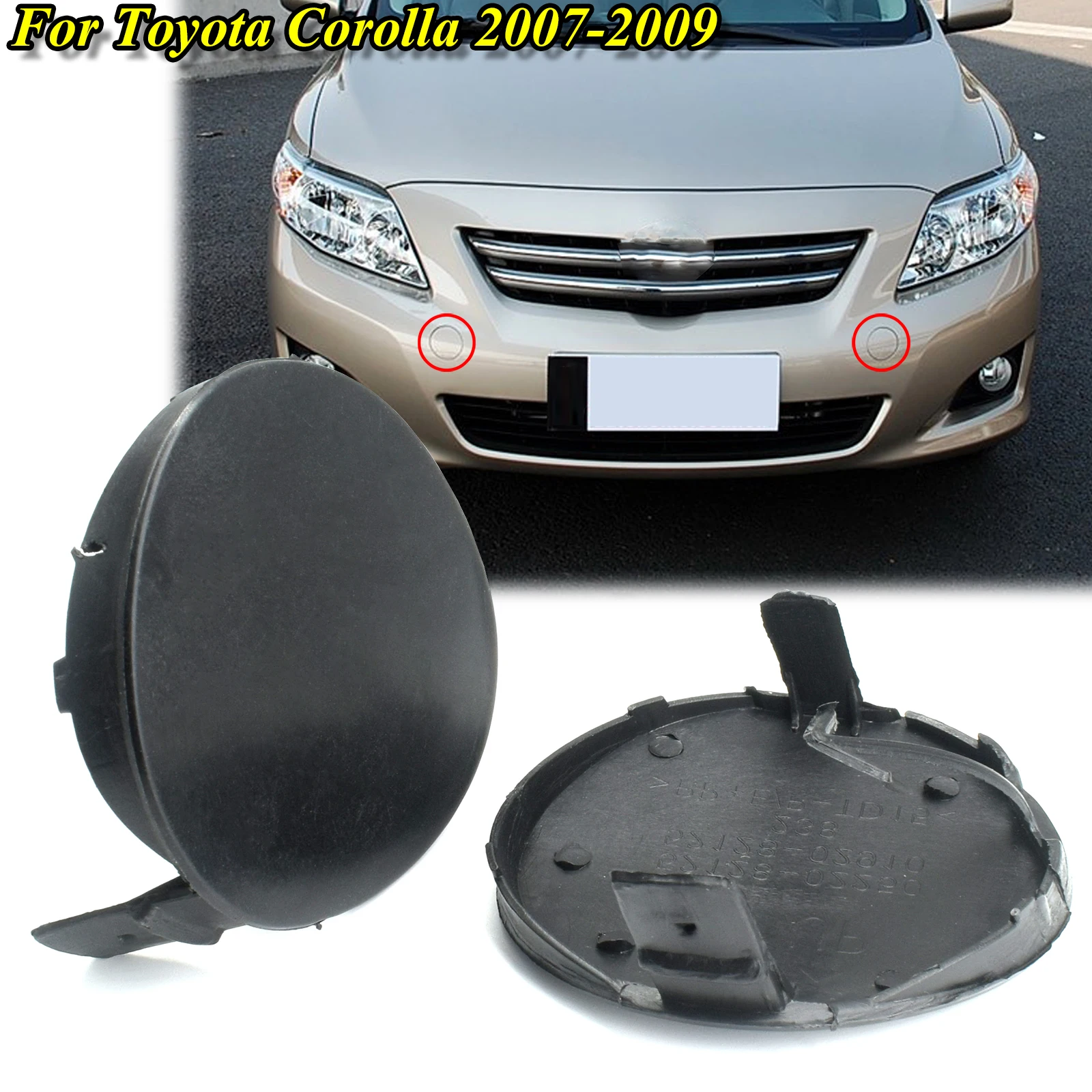 2x-For-Toyota-Corolla-2007-2009-Right-Left-Car-Tow-Cover-Hook-Eye ...