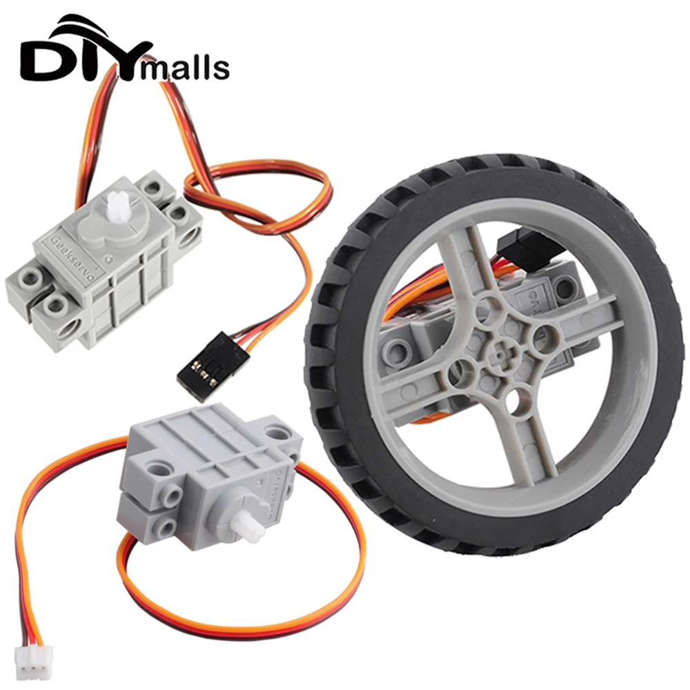 1-4PCS-270-Degree-Gray-Geek-Servo-with-Cross-Axle-Wheels-Cable-3P-JST ...