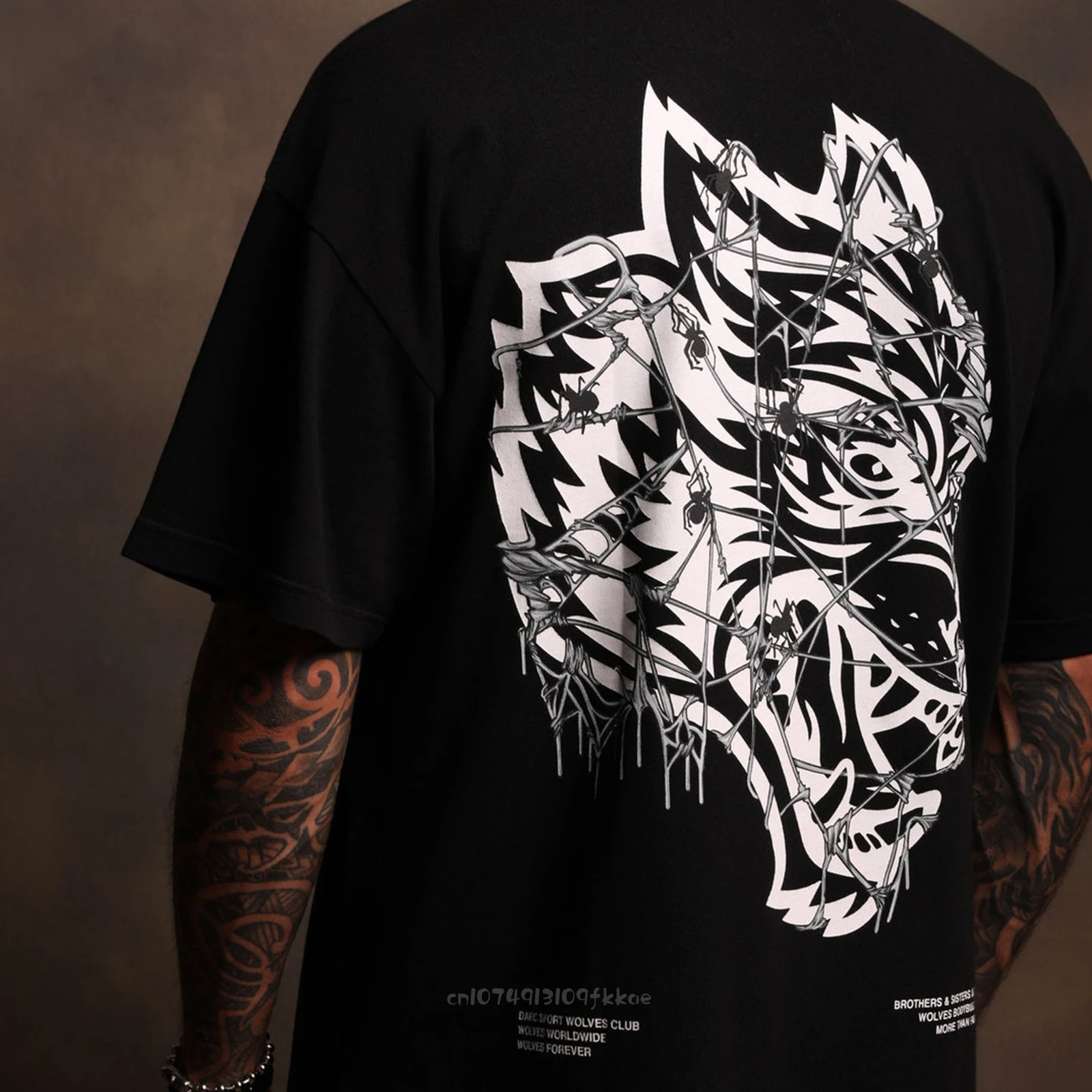 Darc-Wolves-Graphic-Back-Print-Sport-T-shirt-Summer-Fashion-Short ...