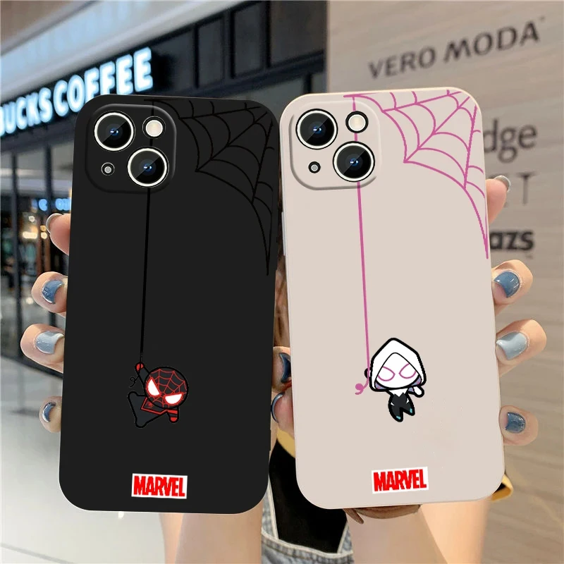 Marvel-Spiderman-Couple-Phone-Case-para-iPhone-14-15-13-12-11-Pro-Max ...