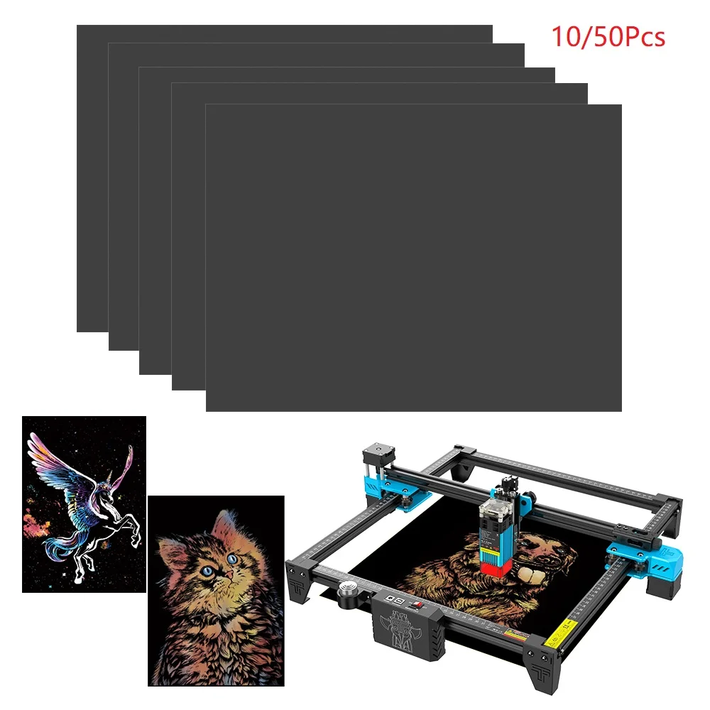 10-50Pcs-Laser-Engraver-Magic-Color-Rainbow-Scratch-Art-Paper-Card-Set ...