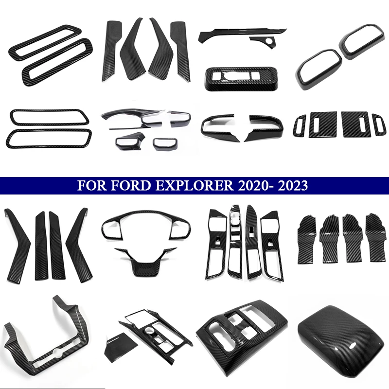 Car Accessories For Ford Explorer 2020 2021 2022 2023 Abs Carbon Fiber ...
