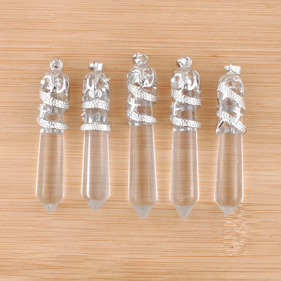 New-Fashion-Dragon-Wrapped-Gemstone-Pendants-Natural-Stone-Quartz ...