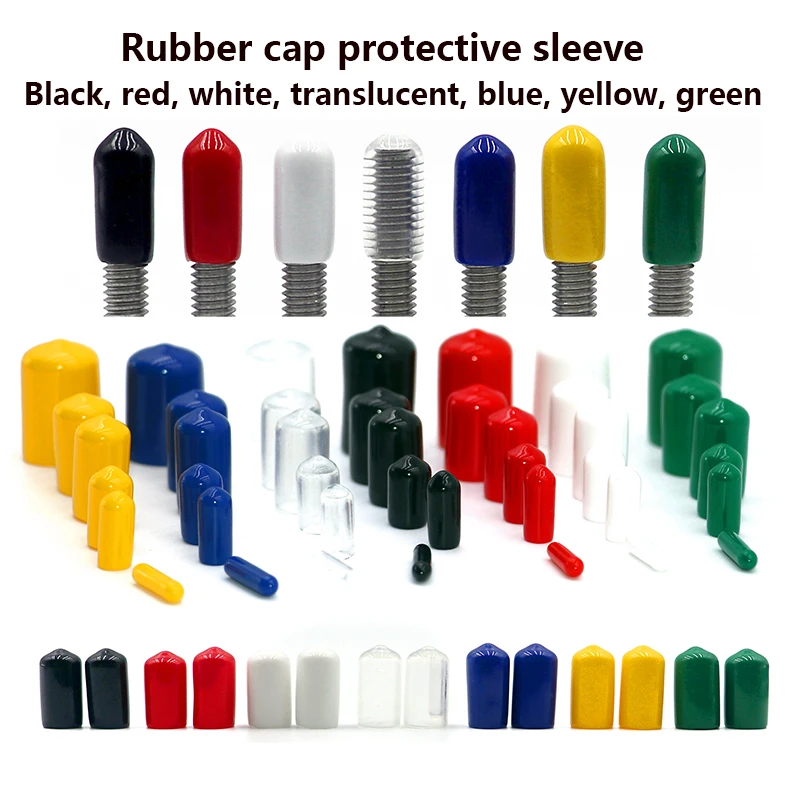 10-200pcs-Rubber-Cap-Silicone-Sleeve-Plug-Soft-Cover-End-Cover-Thread ...