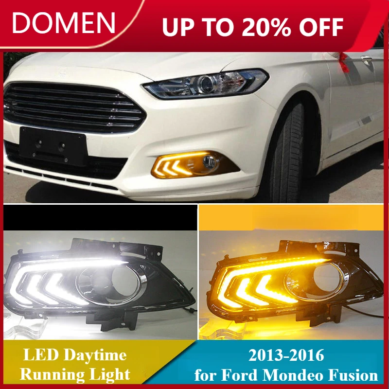 2 Pcs for Ford Mondeo Fusion 2013 2014 2015 2016 Car DRL 12V LED ...