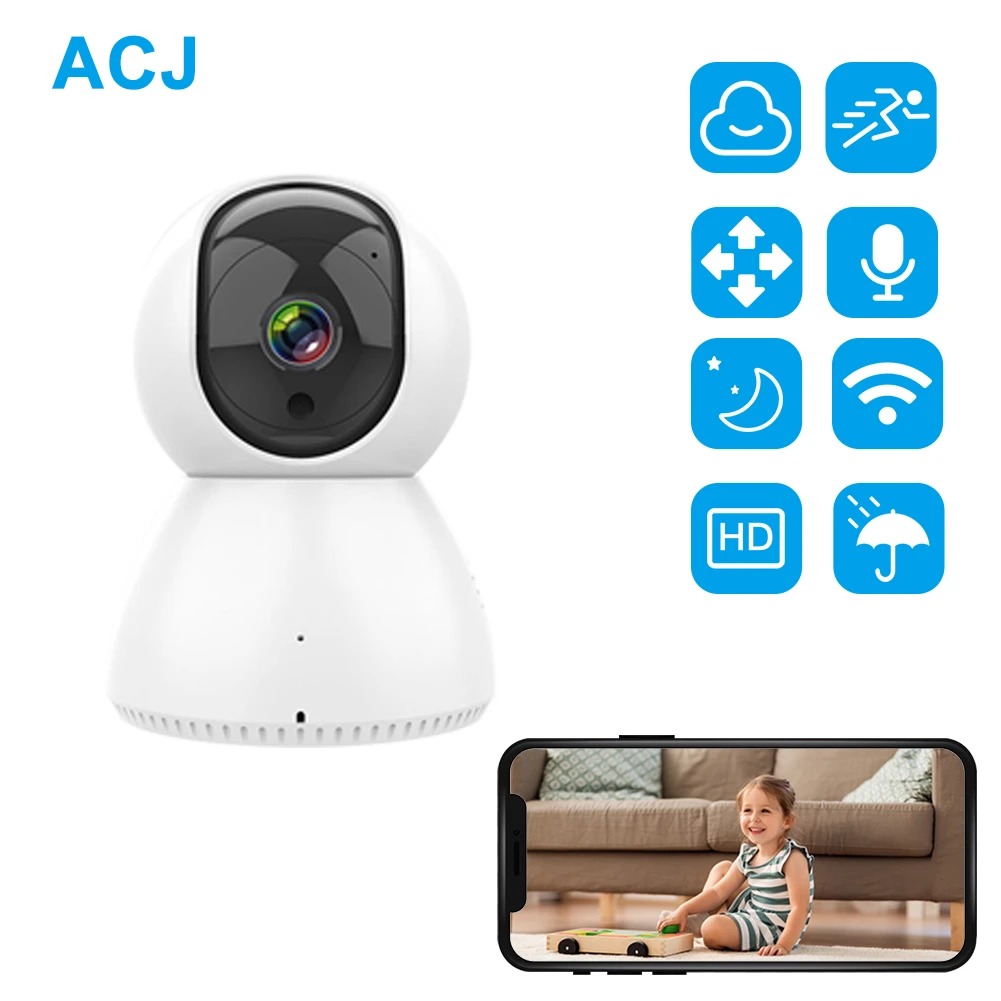 Smart Camera 1080P 360 Angle WiFi Night Vision Webcam Video IP Camera ...