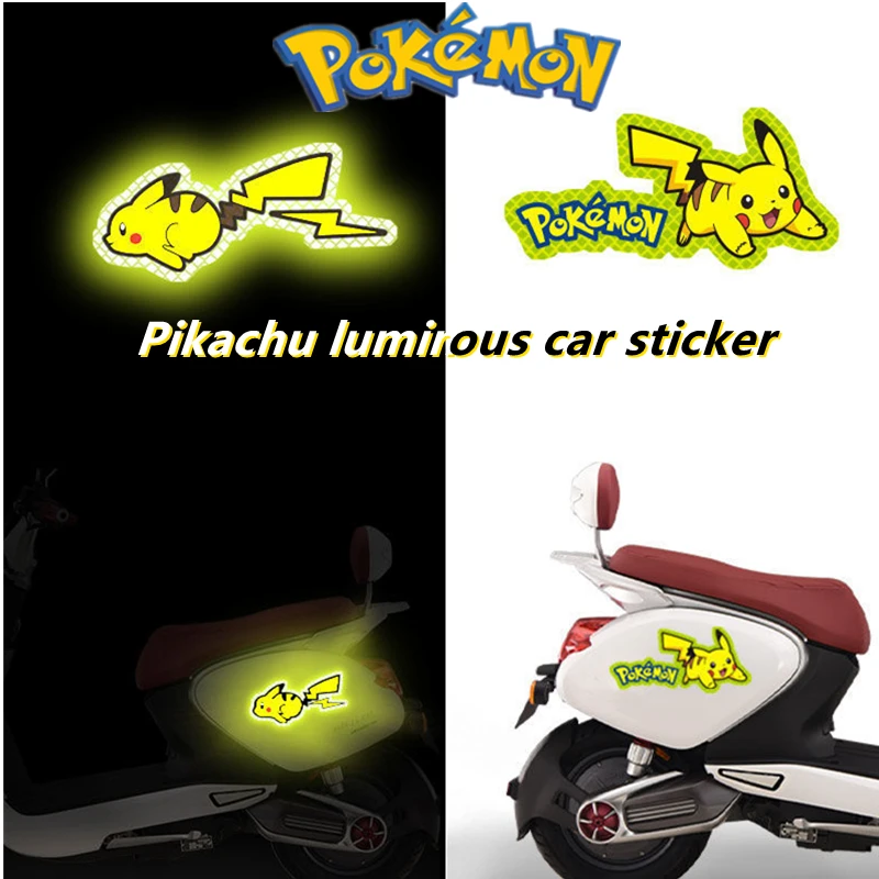 Pokemon Pikachu Reflective Car Stickers Cute Cartoon Decoration ...