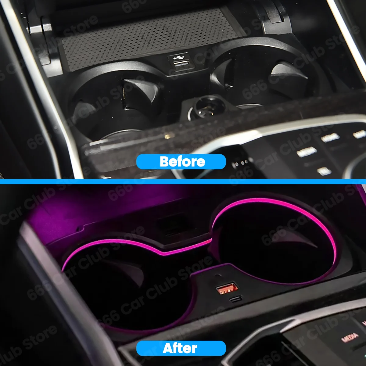 New 11 Color LED Cup Holder Light for BMW 2/3/4 Series I3 I4 G20 G23 ...