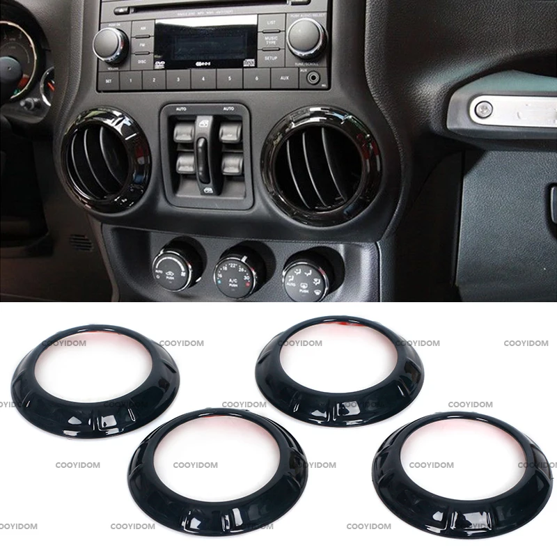Car Front Dashboard A/C Air Conditioner Vent Cover Trim Ring Decor ...