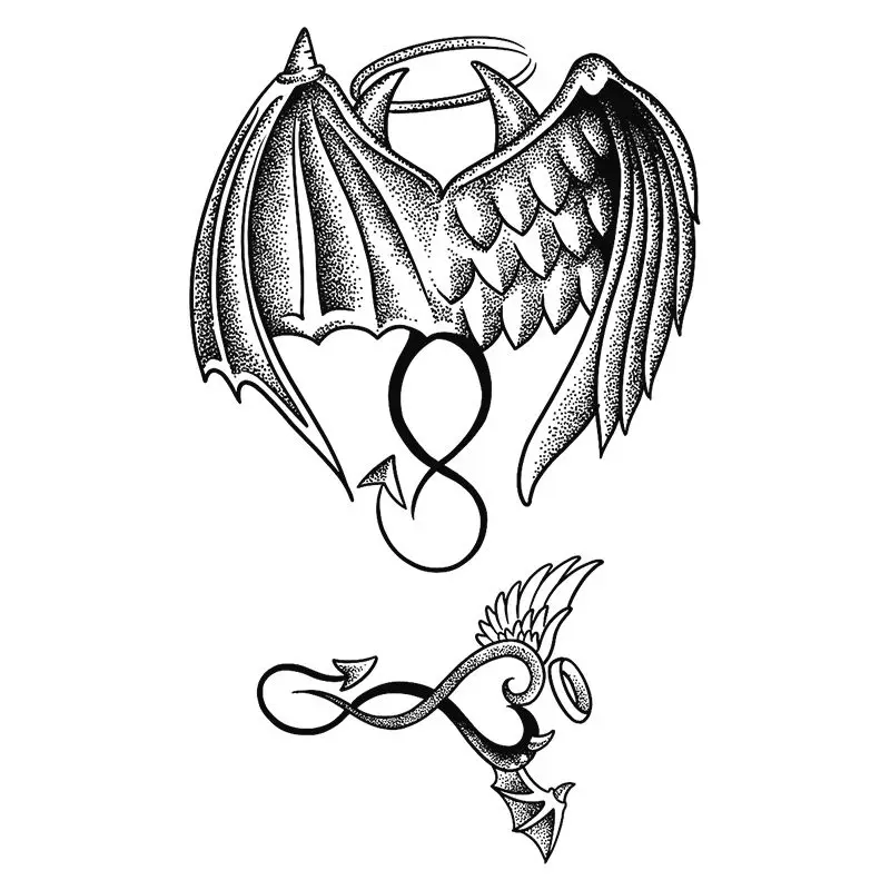 Angels And Demons Wings Tattoo