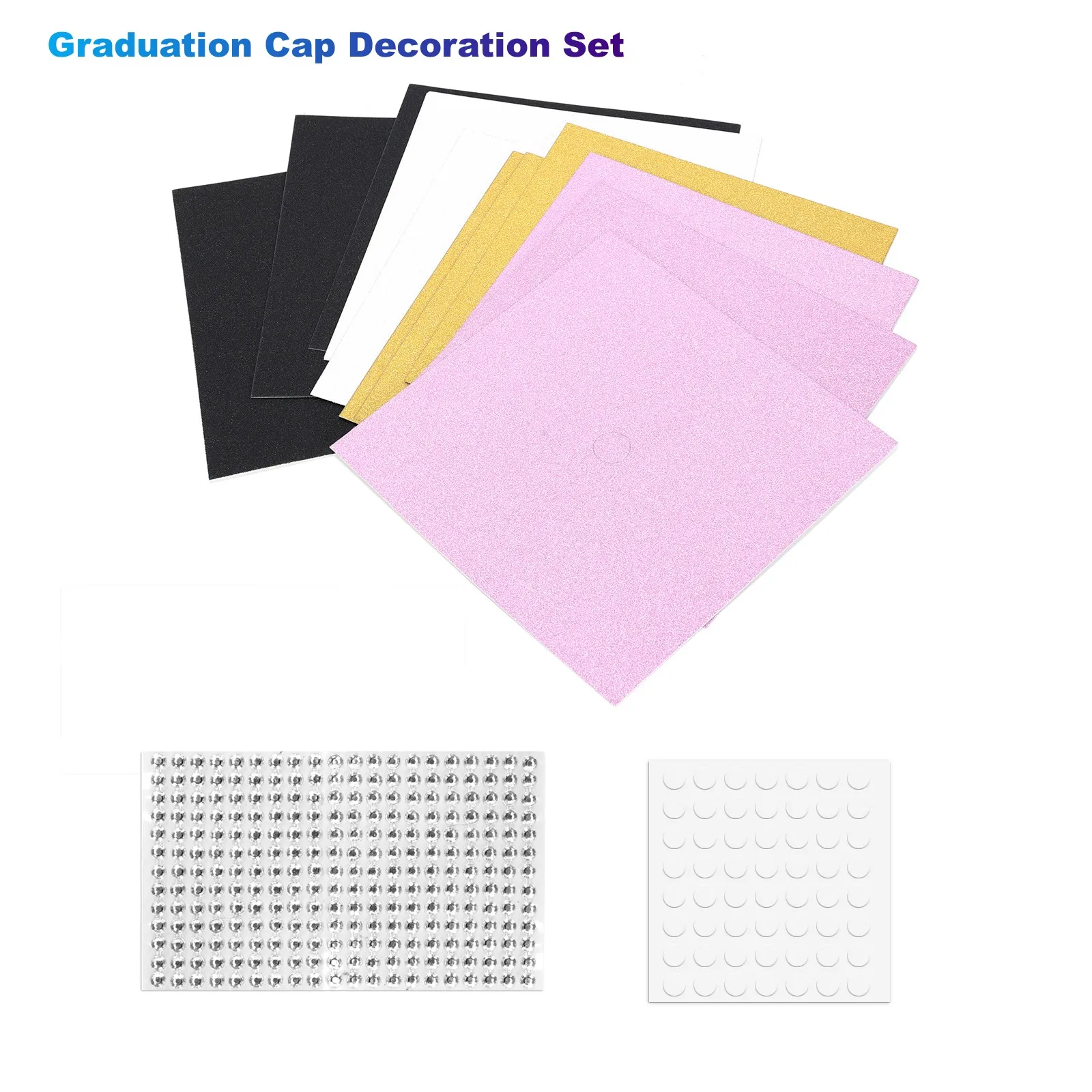 Graduation Cap Decoration Set,12 sheets Glitter Paper with holes (black ...