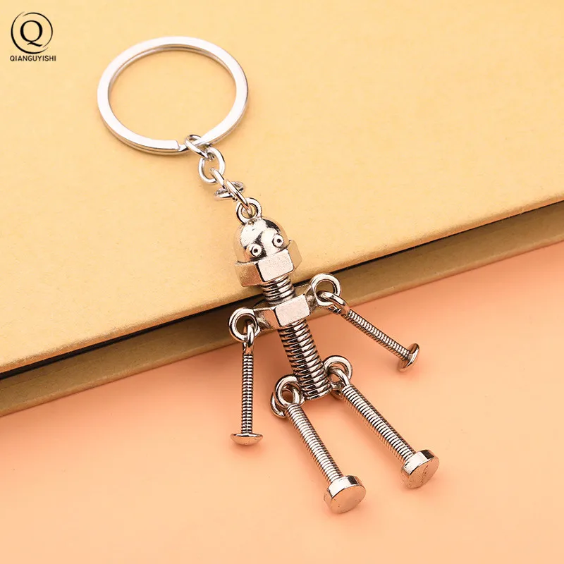 Punk-hip-hop-screw-stainless-steel-Robot-Keychain-Women-Lovely-Universe ...