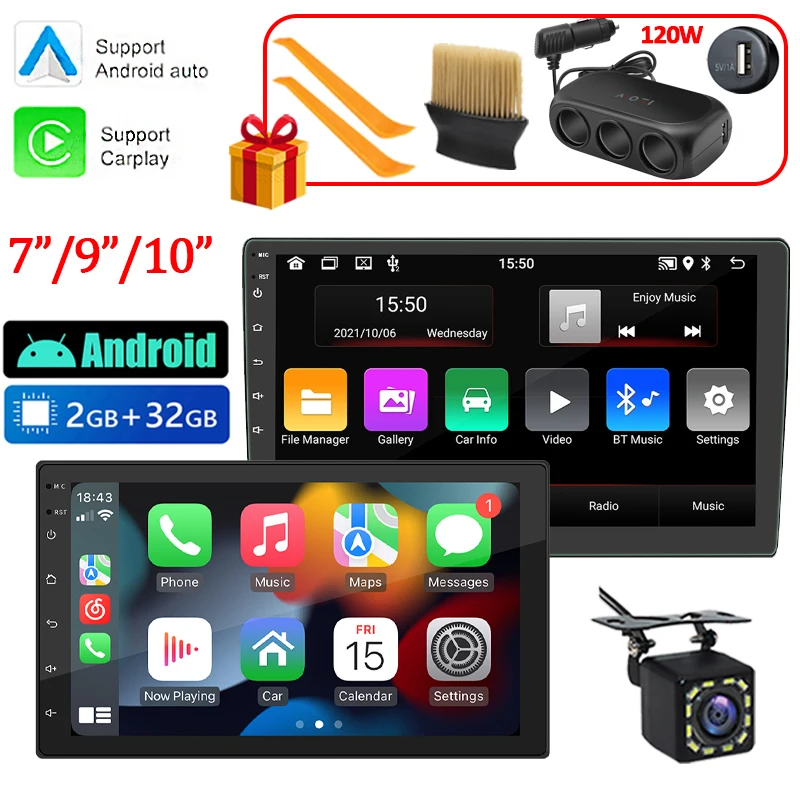 Android-13-Car-Radio-Wireless-CarPlay-Android-Auto-7-9-10-GPS-Car-Audio ...