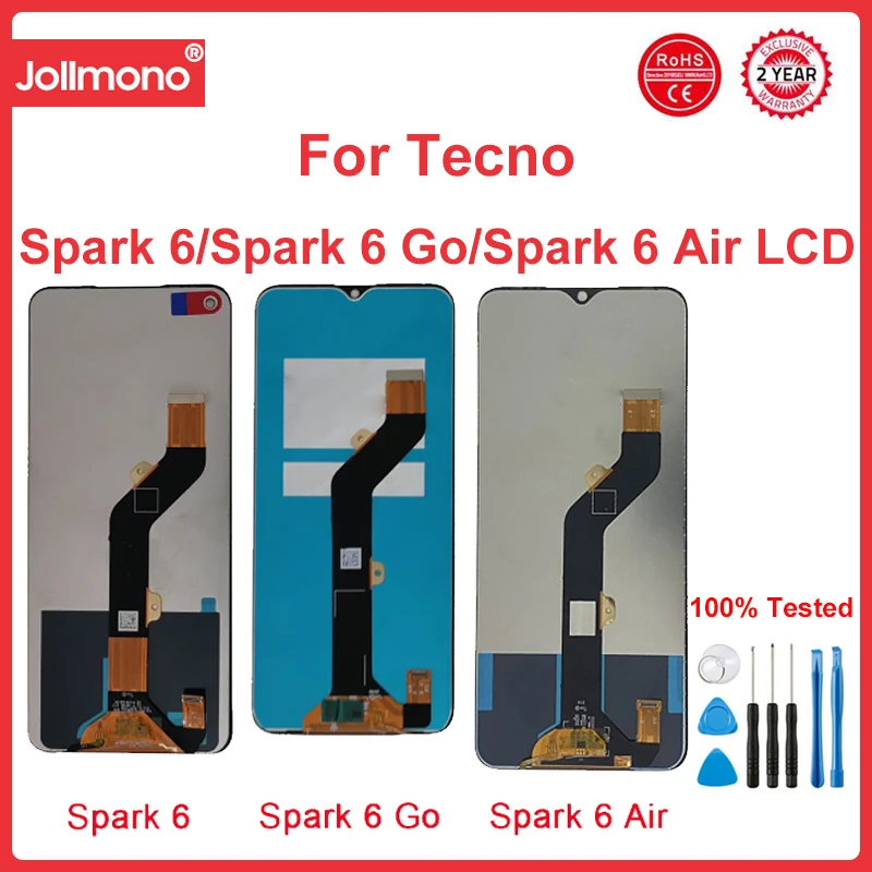 Display-For-Tecno-Spark-6-KE7-LCD-Display-Touch-Screen-Digitizer ...