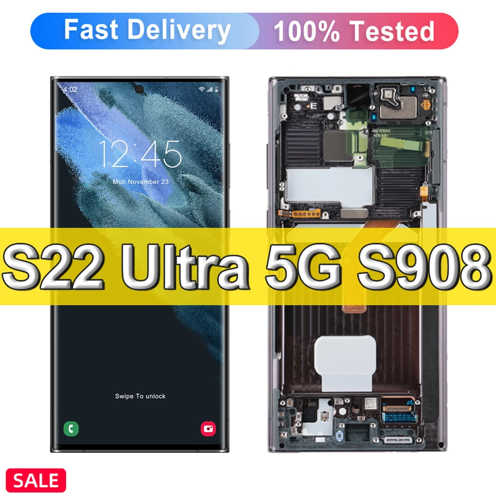 Dynamic-AMOLED-For-Samsung-S22-Ultra-Display-5G-S908-S908B-S908U-For ...