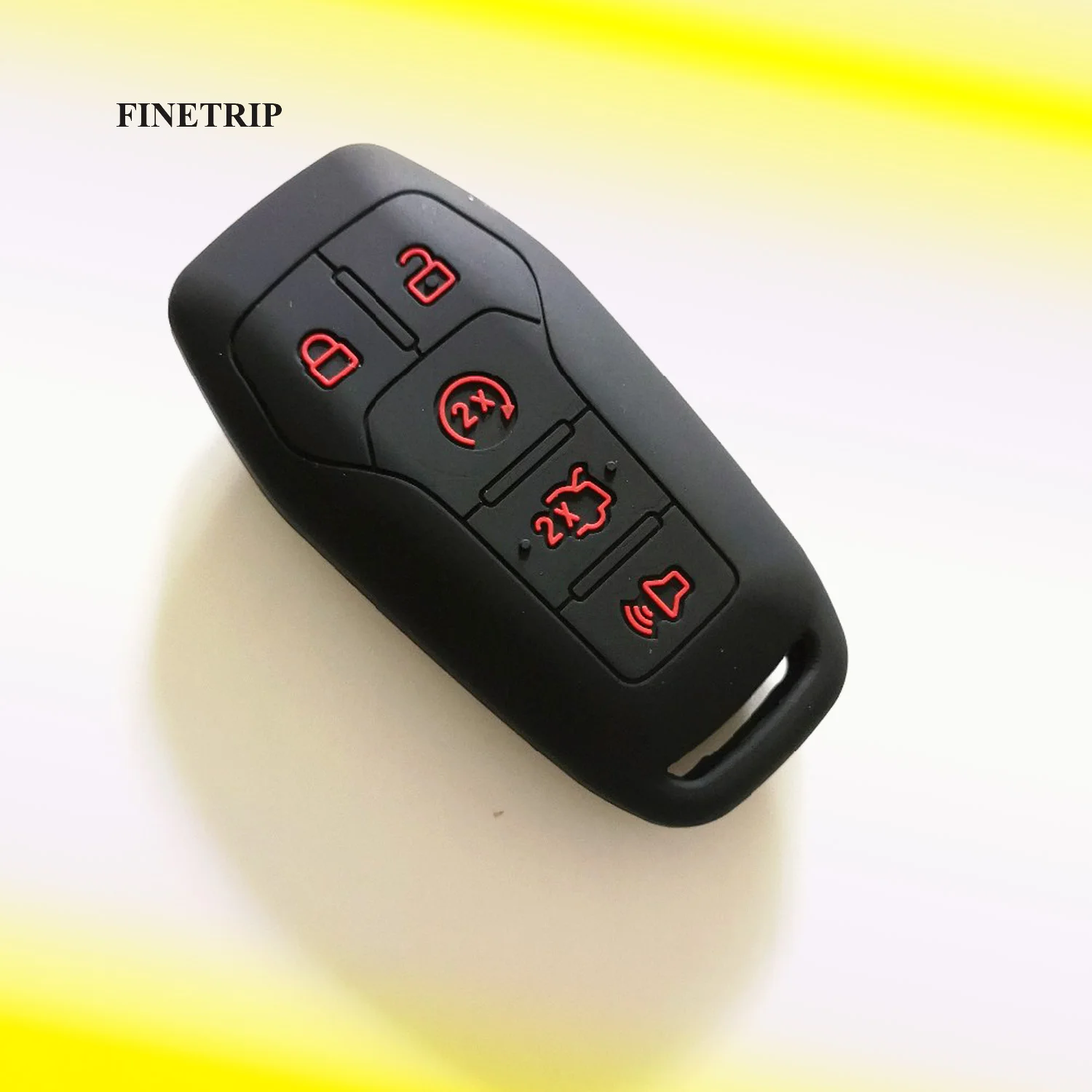 5-Buttons-Silicone-Car-Key-Fob-Case-Cover-for-Ford-Taurus-Mustang-F-150 ...