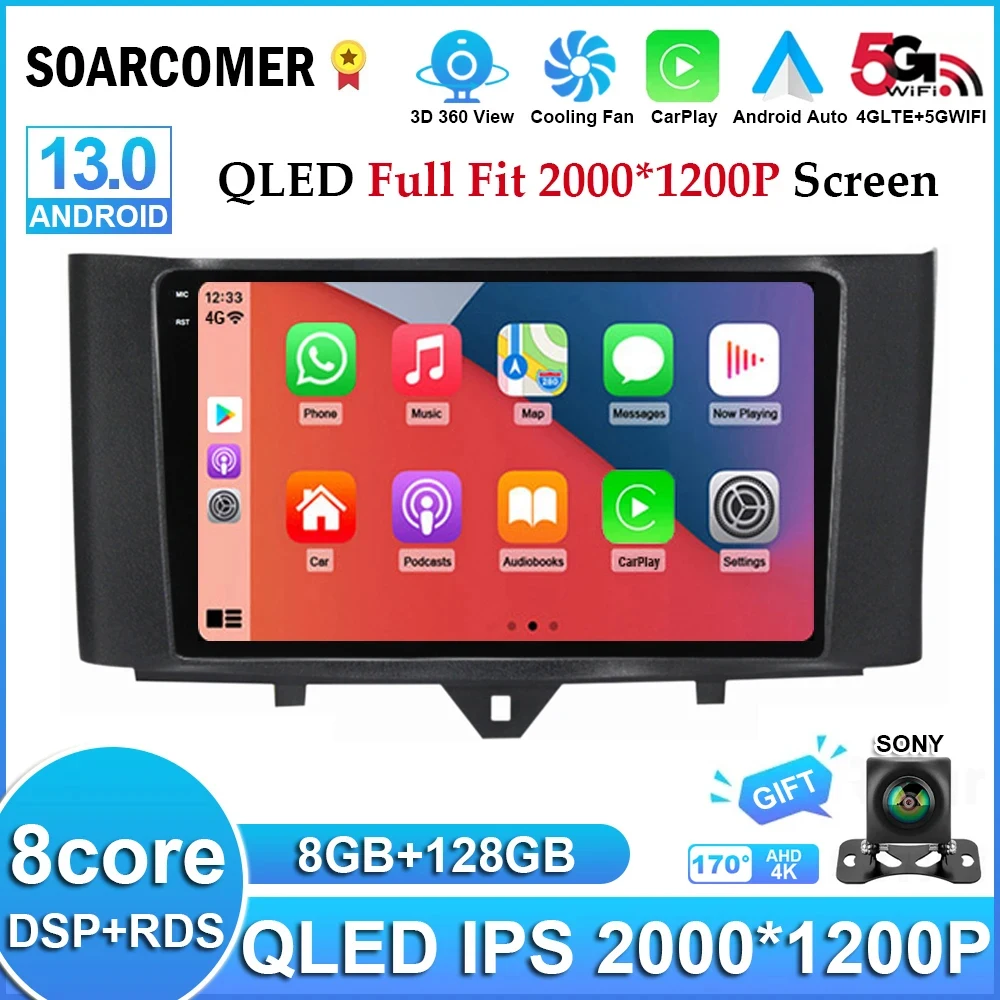 Android-13-System-Car-DVD-Multimedia-Player-For-Mercedes-Benz-Smart ...