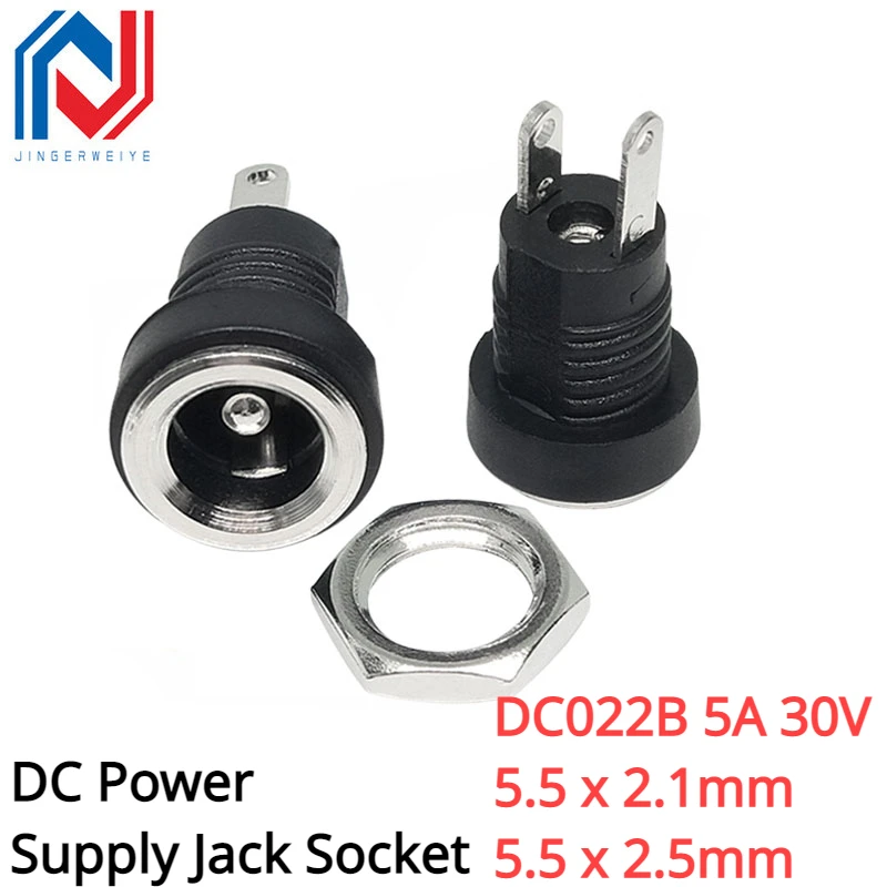 DC022B-5A-30V-For-DC-Power-Supply-Jack-Socket-Female-Panel-Mount ...