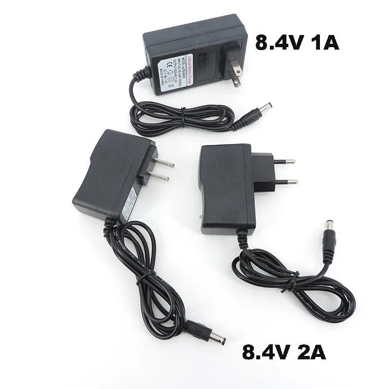 AC DC 8.4V 1A 2A 1000ma 어댑터 전원 공급 장치 벽 충전기 드릴 드라이버 스크루 드라이버 용 5.5x2.5mm ...