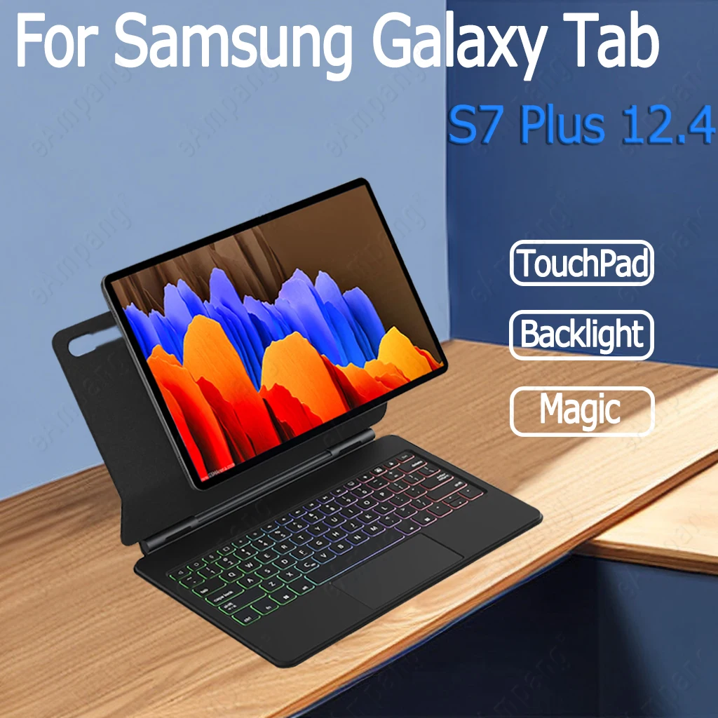 Teclado-M-gico-para-Samsung-Galaxy-Tab-S7-Plus-coreano-espanhol-AZERT ...
