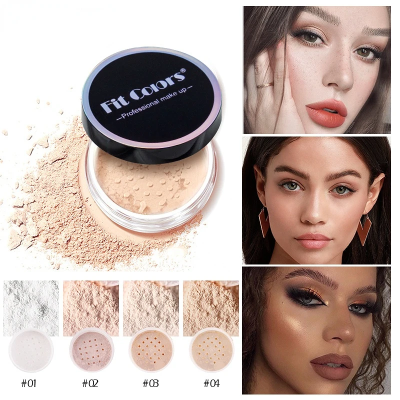 4 Color Face Loose Powder Makeup Setting Powder Natural Matte Oil ...