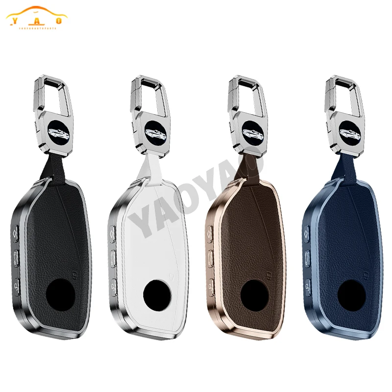 Alloy-Leather-Key-Case-Cover-Shell-Fob-for-BMW-X7-keychain-735i-740i ...