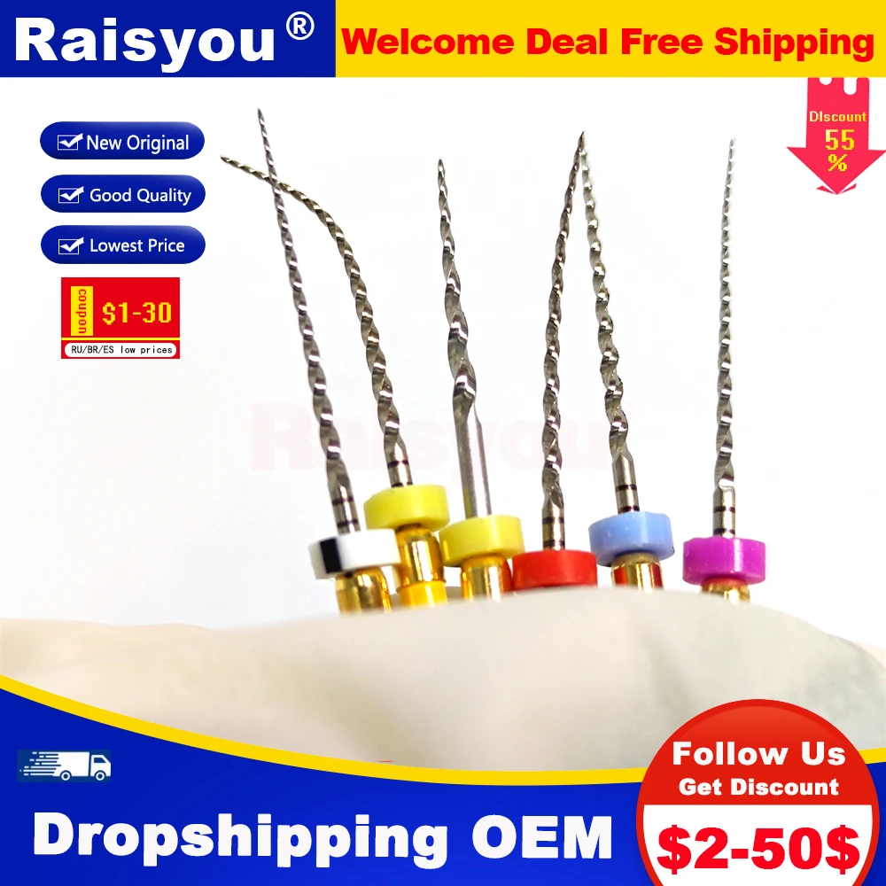 PLUS-6Pcs-Box-Activated-Root-Canal-File-Dentist-Tools-Root-Canal-File ...