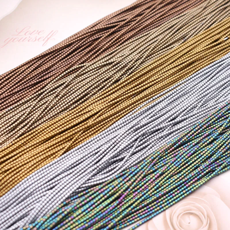 1x1mm-Plating-Matte-color-Natural-Stone-Hematite-Beads-Loose-Spacer ...