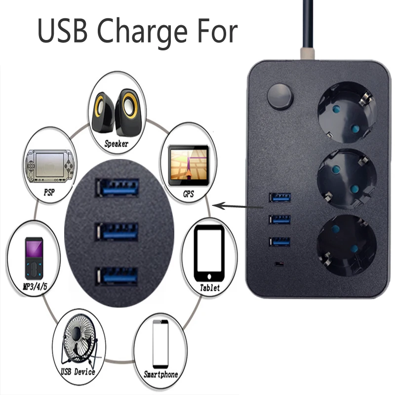 EU-Power-Strip-With-Switch-European-Plug-Strip-2500W-1-8M-Extension ...