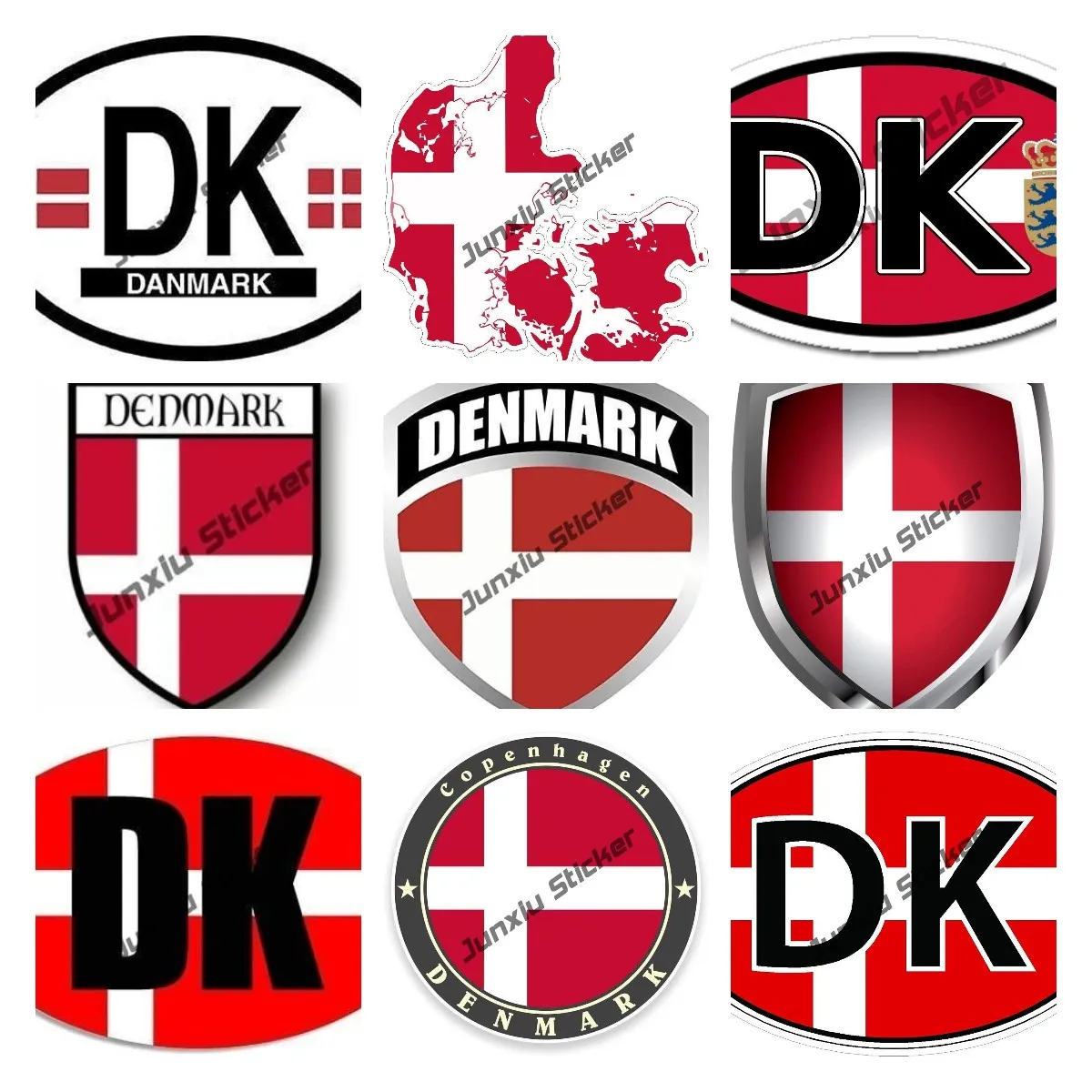 Denmark-Danish-Nordic-Flag-Shield-Decal-Badge-Car-Motorcycle-New ...